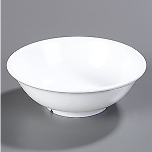 Carlisle FoodService Products Plastic Serving Bowl, Footed Bowl for Restaurants, Hospitals, 36 Ounces, White, (Pack of 12)