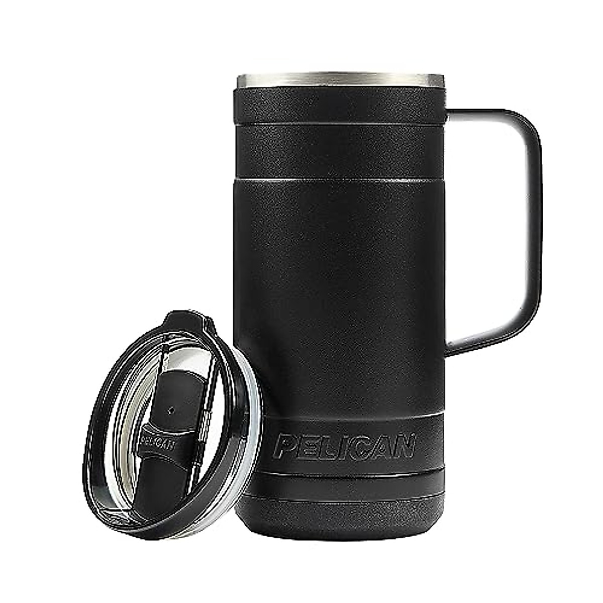 Pelican Hydration Pelican Ridge™ 18 oz Vacuum Insulated Tumbler - Recycled Stainless Steel Double Wall Travel with Dual Lid, Powder Coated Insulated Coffee Mug For Hot Cold Drinks, Jet Black