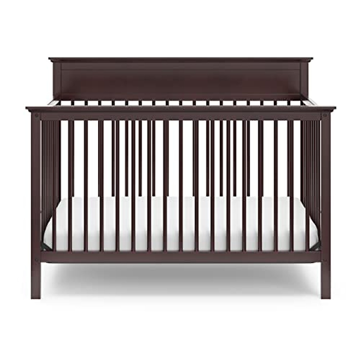 Storkcraft Carmel 5-in-1 Convertible Crib (Espresso) - GREENGUARD Gold Certified, Converts to Toddler Bed & Full-Size Bed, Fits Standard Full-Size Crib Mattress, 4 Adjustable Mattress Heights