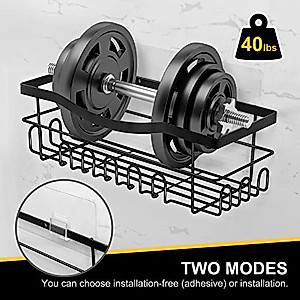 TBESTOACC Shower Caddy 5 Pack, Adhesive Bathroom Organizer, Rustproof Stainless Steel Shower Organizer, No Drilling Bathroom Shelves, Perfect for Bathroom, Kitchen, Dorm