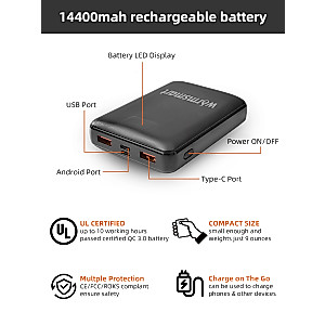 warmsmart Heated jackets for Men Women with 14400mAh Battery Pack, Heated Coats with Detachable Hood Windproof