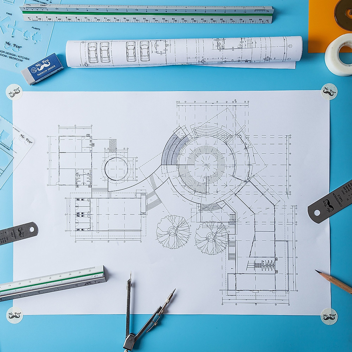 Mr. Pen- French Curve, Large Circle Template and Ellipse Template (6 Pc), Curve Ruler, Drawing Tools, Drafting Tools, Geometry Template, Drawing Templates, Architectural Templates, Journaling Supplies