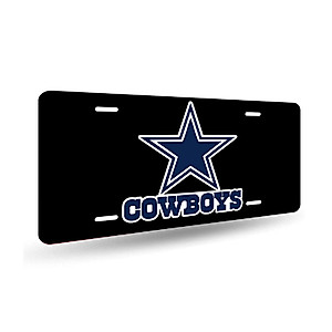 BOARLIDA American Football Design License Plate Durable Dallas Team Decorative Aluminum Car License Plate Covers for Women Girls Men Boys 12 X 6 Inch