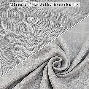 BlueSnail Baby Soft Silky Bamboo Muslin Swaddle Blanket, Receiving Blanket for Boys and Girls 4pk, Newborn Essentials Must Have, (4PK,Navy)