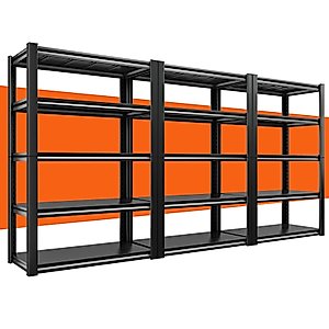 REIBII Garage Shelving Heavy Duty Storage Shelves Load 2500Lbs Adjustable Garage Shelves Heavy Duty Shelving 5-Tier Metal Shelving Unit Garage Storage Shelves Utility Racks, 40" W x18 D x72 H, 3 Pack