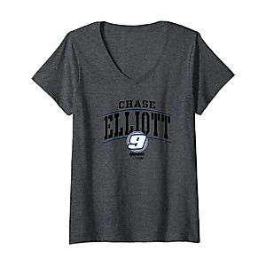 Womens CHASE ELLIOTT - HENDRICK MOTORSPORTS - 9 V-Neck T-Shirt
