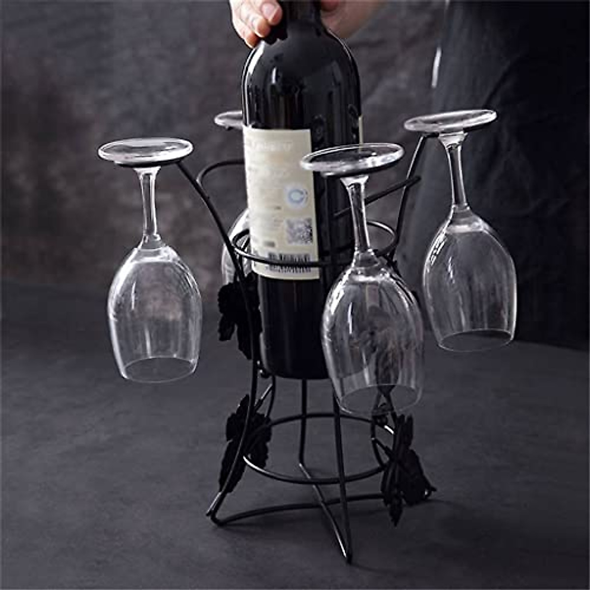 DOUBA Wine Holder Glass Holder 2 in 1 Party Display Stand Storage Rack Goblet Holder Champagne Bar