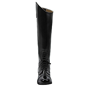 Hispar Women Ladies Victory Leather English Field Boots Horse Back Riding Equestrian - Black 10 WIDE CALF