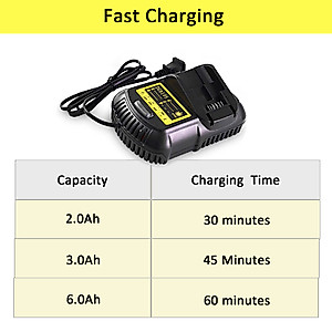 DCB105 Charger Compatible with Dewalt 12V/20V Lithium Battery DCB101 DCB115 DCB107 DCB105 DCB203 DCB204 DCB206 DCB201 DCB120 DCB127