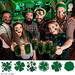 74 Sheets St. Patrick's Day Tattoos Stickers, Include St. Patrick Day Stickers, Shamrock Tattoos and Green Temporary Tattoos, Lucky Clover Temporary Tattoos for Party Favors Accessories or Irish Party
