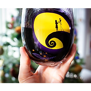 Nightmare Before Christmas Disney The Jack & Sally on Spiral Hill Stemless Glass