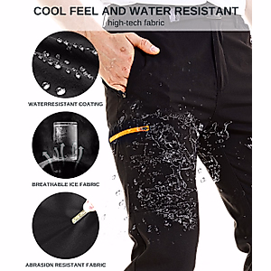 NATUVENIX Hiking Pants for Men, Lightweight Mens Travel Pants Quick Dry Fishing Pants Men Water Resistant Outdoor Pants Work