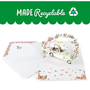 CENTRAL 23 Wedding Cards For Bride And Groom 3D - Just Married - Congratulations Pop Up Cards - Love - Congrats - Best Wishes Gift For Couple - Greeting Card For Weddings