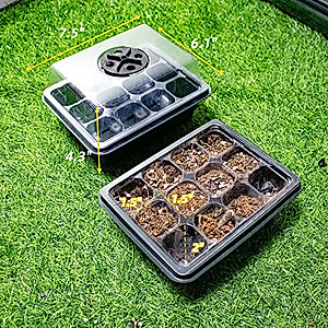 Seed Starter Tray Kit, 20 Packs Seed Starting Trays with Seedling Tray and Humidity Dome, 240 Cells Plant Starter Trays Germination Growing Propagation Trays for Indoor Seed Starter - Dark Green