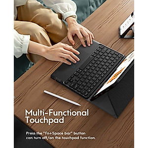 CHESONA for iPad Air 11 Inch Case with Keyboard (M2, 2024), 7-Color Backlight, Touchpad and Pencil Holder, 2 Bluetooth Channels, for iPad Pro 11 (4th/3rd/2nd/1st Gen) for iPad Air 5th & 4th Gen, Black