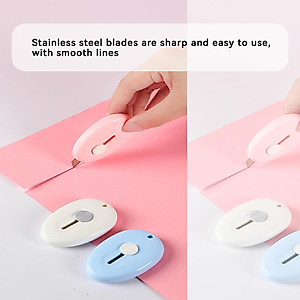 Box Cutters, Box Cutter Retractable, Retractable Box Opener, Package Opener, Easy Slide Retractable Cute Box Cutter for for opening daily express boxes, envelopes, packages and more