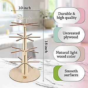 SATIRE HILL Premium Donut Tree Stand Uniquely Designed To Hold 24 Round Donut or Bagel Treats - Bring Some Sophistication to Your Next Celebration or Event With This Stylish Donut Holder.