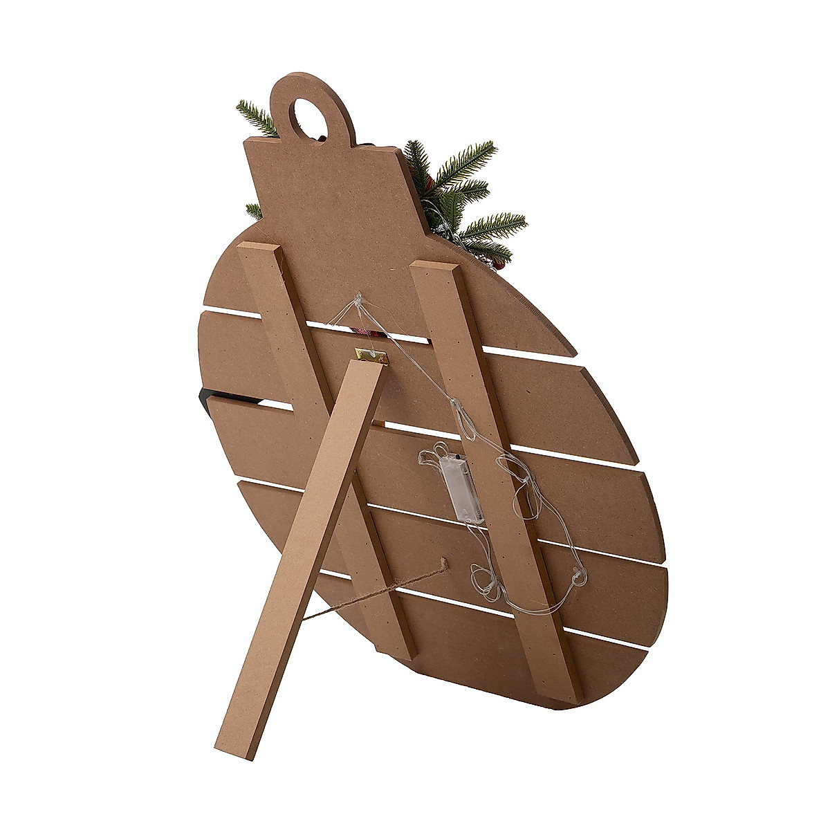 Glitzhome Lighted Outdoor Christmas Wooden Porch Sign with Timer 6 Hours On /18 Hours Off,12LED Lights Christmas Snowman Porch Sign for Outside Decor "Season's Greetings" with Display Leg & Hang Hole