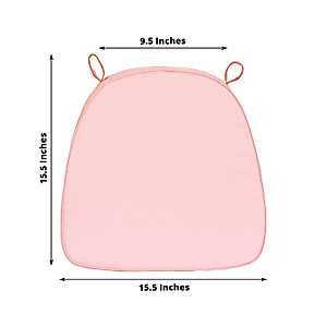 Efavormart 2" Thick Blush/Rose Gold Chiavari Chair Pad, Memory Foam Seat Cushion with Ties and Removable Cover