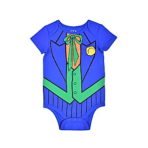 WARNER BROS Boy's 5-Pack Batman, Robin, Joker and Riddler Character Creepers, 9 Months