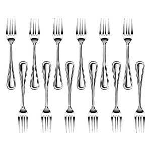 New Star Foodservice 58048 Slimline Pattern, 18/0 Stainless Steel, Dinner Fork, 7.5-Inch, Set of 12