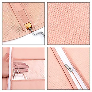 SNHTLS Hanging Garment Bags Suit Bags(Set of 10) Dust Cover Breathable Dress Bag for Closet Clothes Storage or Travel- Pink 24'' x 55''