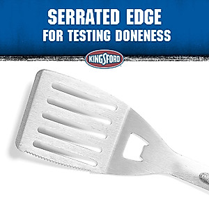 Kingsford Grill Tools Stainless Steel BBQ Spatula with Red & Black Handle| Classic Grill Spatula | Stainless Steel Grilling Tools Spatula| Kingsford Spatula for BBQ Grilling