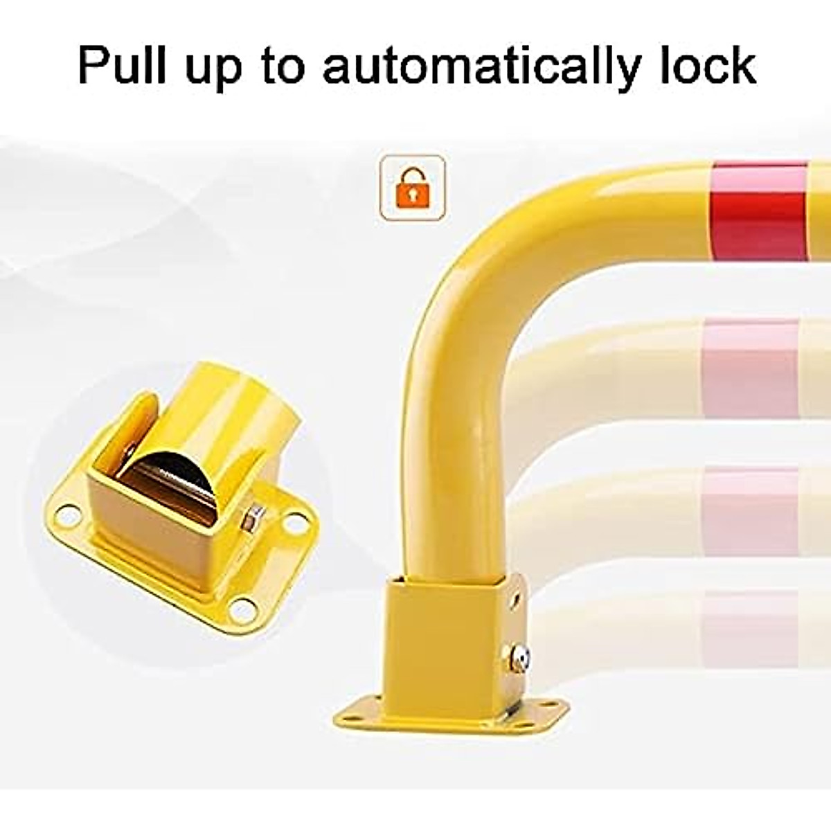 JIAYOYO Parking Space Lock,Folding Parking Barrier Manual Parking Space Lock,Safety Bollard with Built-in Lock,60cm