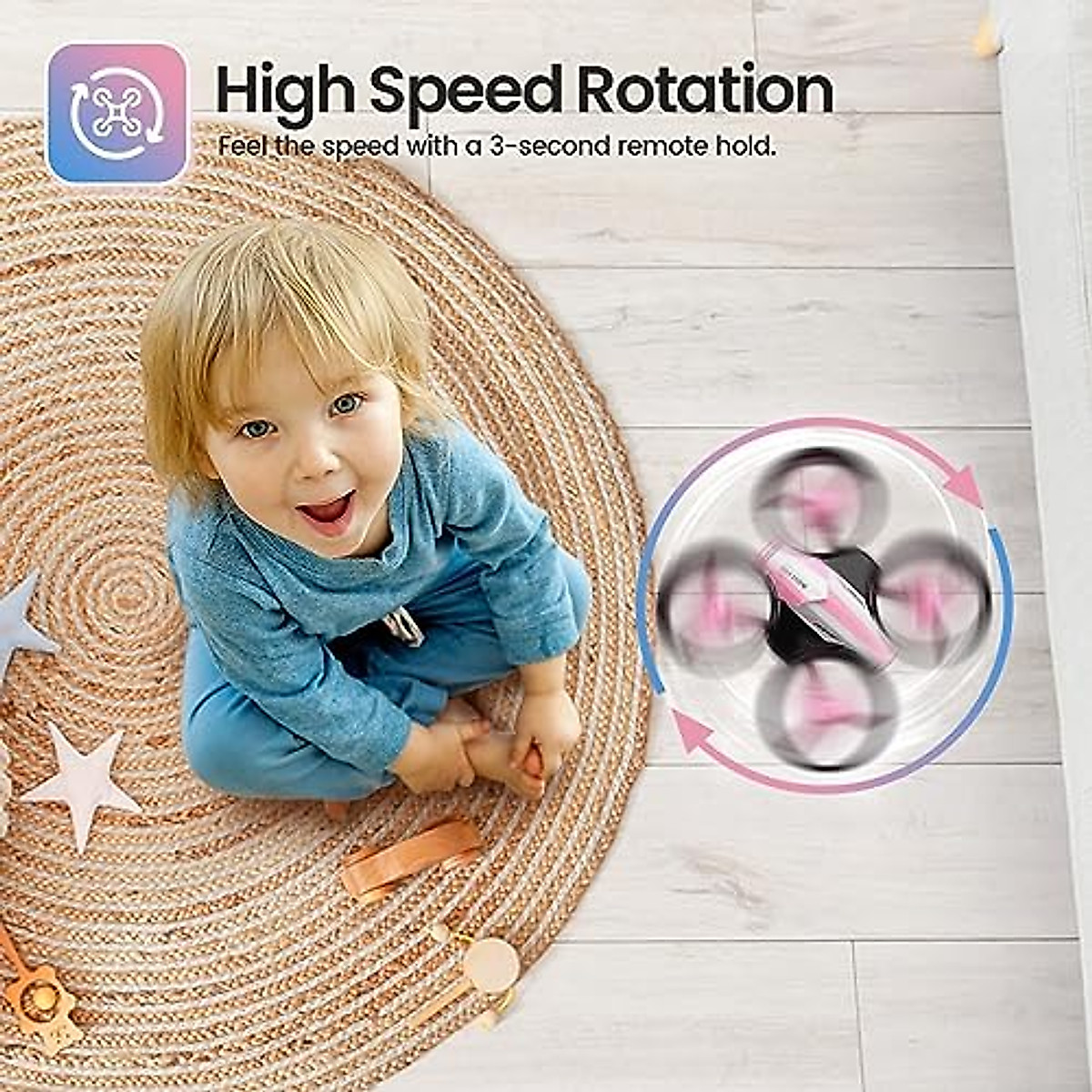 Holy Stone Mini Drone for Kids 8-12 and Beginners HS210 Pink RC Nano Quadcopter Indoor Drone with Circle Fly, Auto Hovering, 3D Flip, and Headless Mode, Great Gift Toy for Boys and Girls