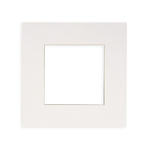 16x16 Mat Bevel Cut for 5x5 Photos - Precut White Square Shaped Photo Mat Board Opening - Acid Free Matte to Protect Your Pictures - Bevel Cut for Family Photos, Pack of 1 Matboard Show Kit With Acid