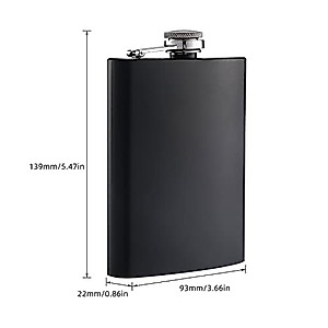Hip Flask for Liquor 8 Oz Stainless Steel Leak proof with Funnel,Alcohol Drinking Flask for men(Black)