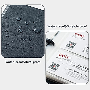 deli Business Card Book Holder, Business Card Organizer, Name Card Book Holder, Portable Office Business Card Holder, Hold 180 Cards, Blue