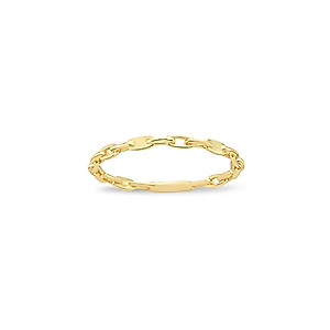 GELIN 14K Solid Gold Chain Ring for Women | 14k Gold Stackable Rings, Size 8