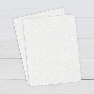 Printworks Printable White Glitter Cardstock, Perfect for Holiday School and Craft Projects, 15 Sheets, 8.5” x 11” (00514)