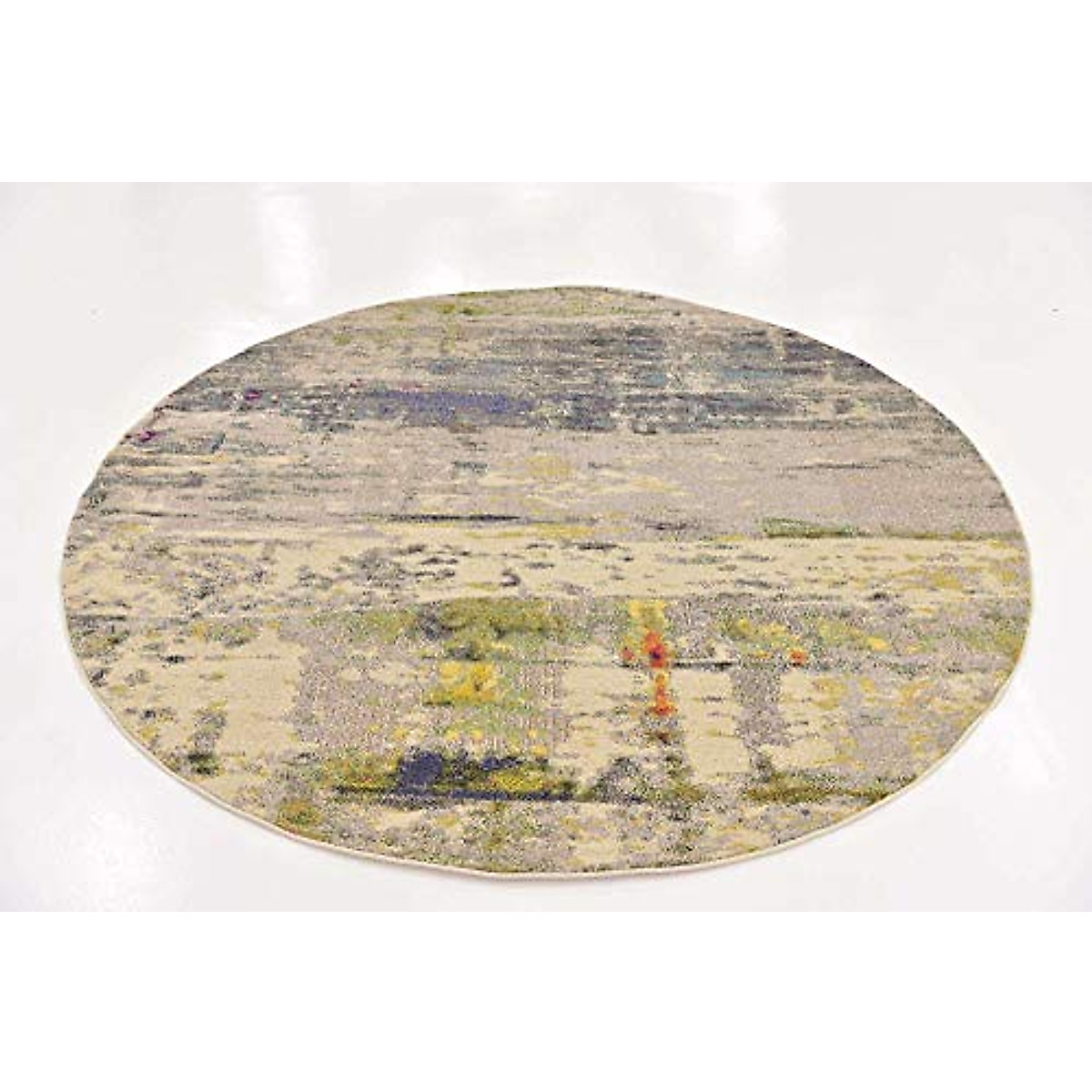 Unique Loom Chromatic Collection Modern Rustic & Vibrant Abstract Area Rug for Any Home Décor, 8' 0" x 8' 0", Beige/Gray