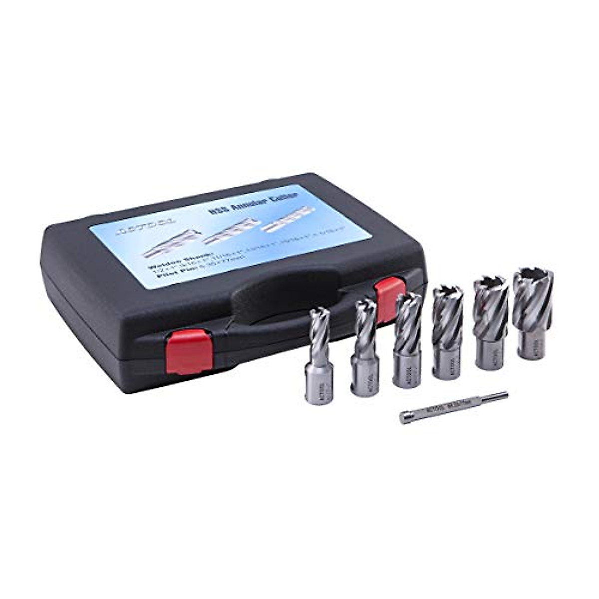 ACTOOL 6 PC 1/2" to 1-1/16" HSS ANNULAR Cutter Set 1" Cutting Depth with 3/4'' Weldon Shank