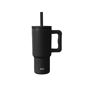Simple Modern Kids 24 oz Tumbler with Handle and Silicone Straw Lid | Spill Proof and Leak Resistant | Reusable Stainless Steel Bottle | Gift for Kids Boys Girls | Trek Collection | Midnight Black