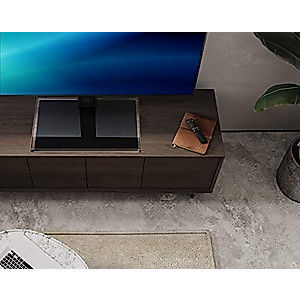 FITUEYES Universal TV Stand/Base Swivel Tabletop TV Stand with Mount for 50 to 85 inch Flat Screen TV 100 Degree Swivel, 4 Level Height Adjustable,Tempered Glass Base,Holds up to 143lbs Screens