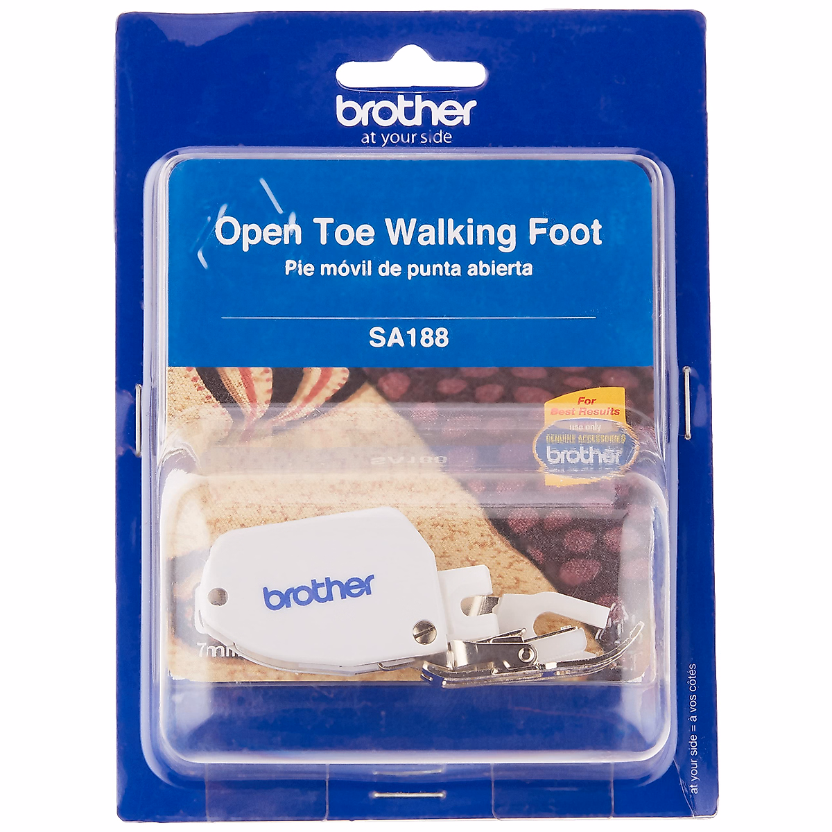 Brother Open Toe Walking Foot for Quilting and Sewing Multiple Layers, SA188