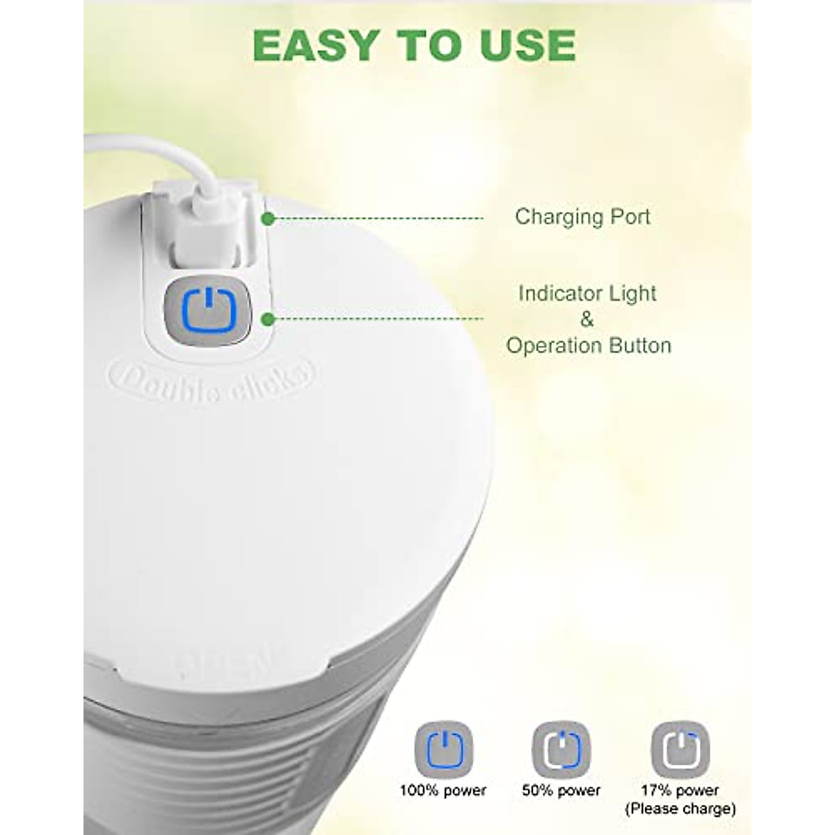 COKUNST Portable Blender for Shakes and Smoothies, BPA-Free USB Rechargeable 16oz Personal Blender Portable with 6 Blades, Powerful Portable Blender Bottles with Straw, Charging Cable, Cleaning Brush, Mini Portable Blender Cup