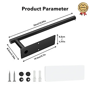 Paper Towel Holder Under Cabinet - Self-Adhesive or Drilling, Paper Towel Holder Wall Mount, Towel Rack for Kitchen Organization and Storage, Stainless Steel Kitchen Paper Roll Holder