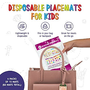 merka Disposable Placemats for Baby Disposable Placemats for Toddlers Disposable Baby Placemats Letters Numbers Shapes Colors Set of 60