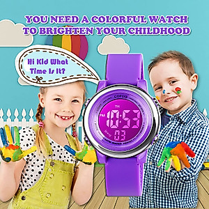 cofuo Kids Digital Sport Waterproof Watch for Girls Boys, Kid Sports Outdoor LED Electrical Watches with Luminous Alarm Stopwatch Child Wristwatch