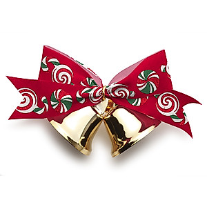 Glodecart 2 Rolls Christmas Ribbon for Wreath Bows Wrapping Gifts, Red Pink Candy Cane Ribbon for Gift Wrapping Party Supplies Decoration DIY Crafts 2.5" X 10 Yard Wired Winter Christmas Wreath Ribbon