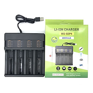 Universal Lithium 18650 Battery Charger for 3.7V Li-ion 18650 26650 18490 17670 17500 22650 21700 20700 18350 16340 RCR123A 14500, AA AAA & C Ni-MH Ni-CD Rechargeable Batteries