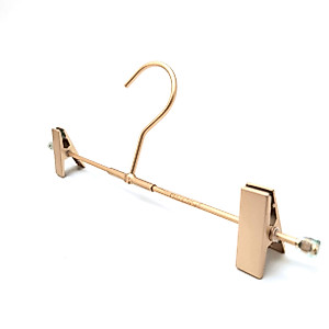 20Pack Koobay 11.8" Gold Aluminium Hangers Stainless Bottom Adjustable Clips Pants Skirt Trousers Clothes Metal Hangers