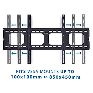 Mount-It! Low-Profile Large TV Mount | Flush TV Wall Mount | Ultra-Slim Fixed TV Mount for 42-70 in. Screen TVs | VESA Compatibility up to 800x400 | 220 lbs Capacity