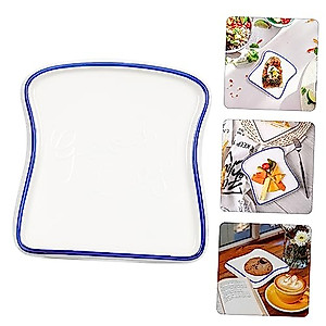 Pasta Accessories Plate Jewelry Tray Food Tray Pizza Tray Biscuit Bowl Ceramic Jewelry Tray Breakfast Food Plate Home Accessory Home Supply Fruit Salad Ceramics Bread Blue