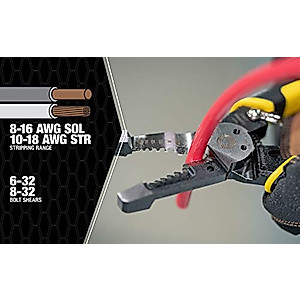 Southwire - 65028140 Tools & Equipment S816SOLHD Forged Wire Stripper: Strips 8-16 AWG SOL And 10-18 AWG STR, Shears 6-32 & 8-32 Bolts, Linesman Head; Heavy Duty Forged Steel.