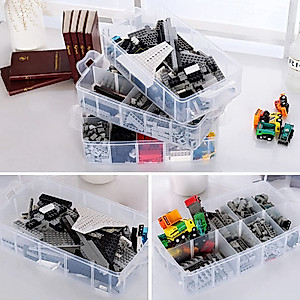 3-layer Stackable Craft Storage Containers - Plastic Craft Box Organizer With 30 Adjustable Compartments And Handle - Portable Beads Organizers And Storage For Arts And Crafts, Toy, Washi Tapes, Nail